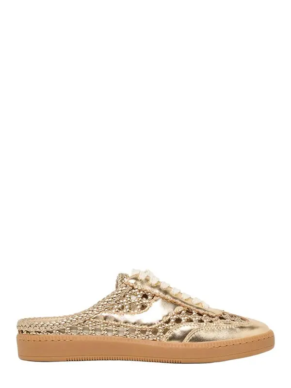 DOLCEVITA Notice Slide Woven Sneakers - Gold Woven Stella