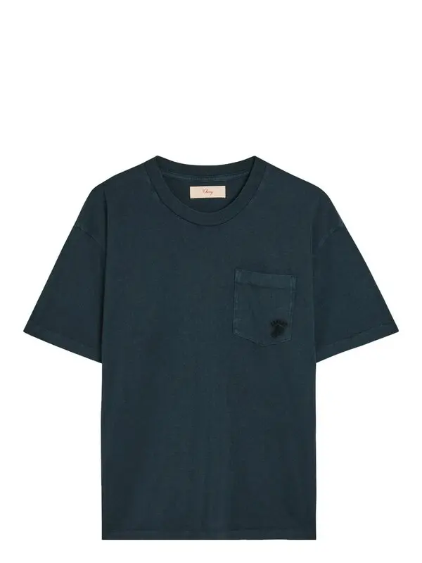 CHERRY LOS ANGELES Western Athletic Logo-embroidered Cotton T-shirt - Black
