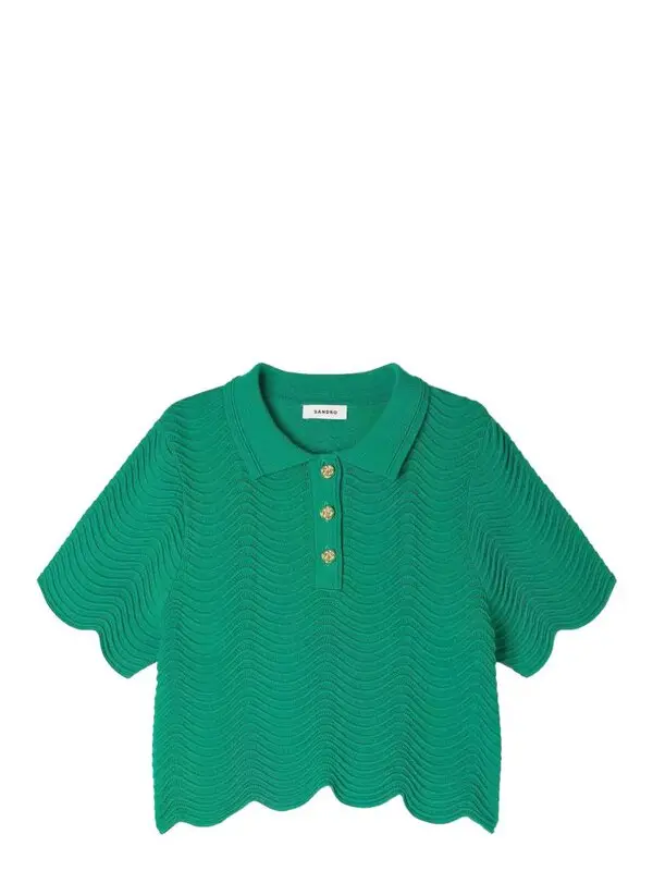 Sandro Wave-patterned T-shirt - Green