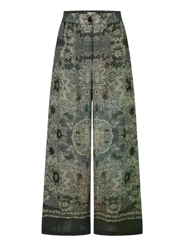 INTO THE EAST Floral-print Trousers - Green