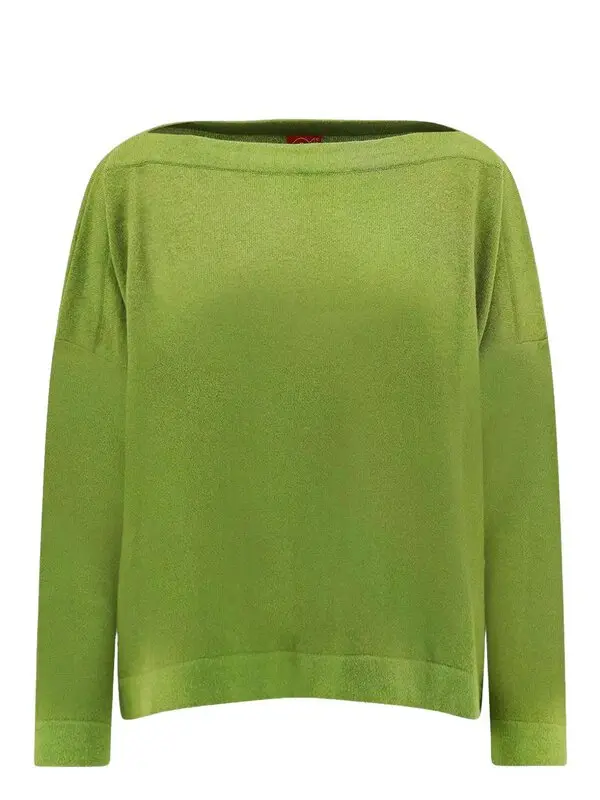F CASHMERE Boat-neck Sweater - Green