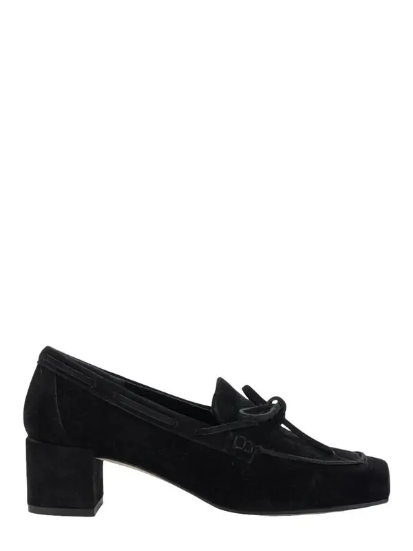 AeydĒ Suede Front-tie Loafers - Black