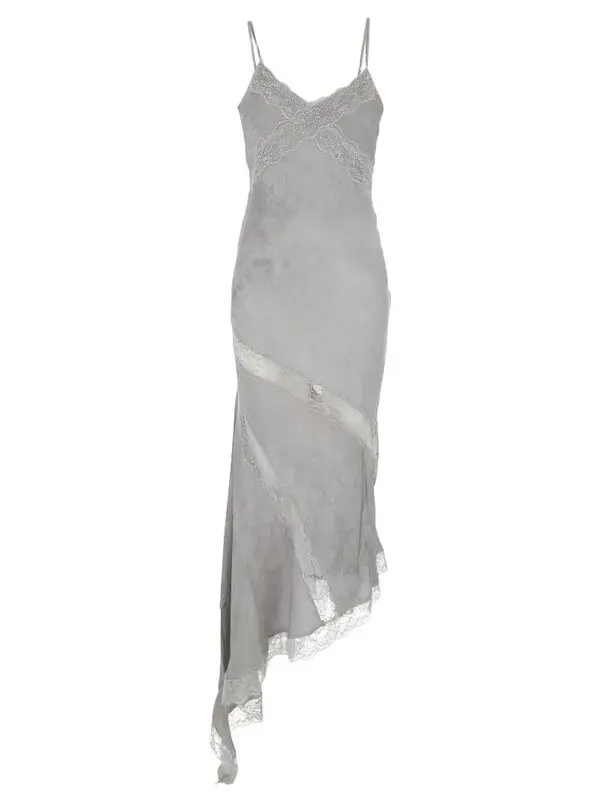 Andamane Rosetta Lace Asymmetric Dress - Grey