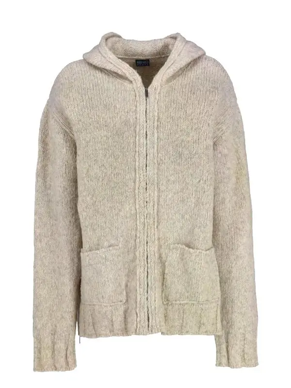 Kenzo Knitted Zip-up Hoodie - Neutrals