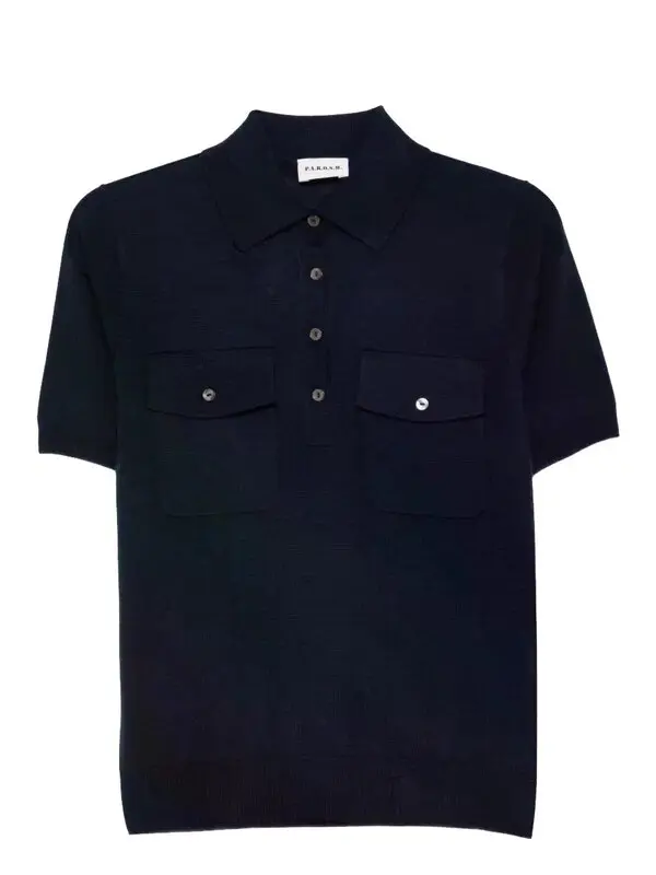 P.a.r.o.s.h Pocket Knitted Polo Top - Blue