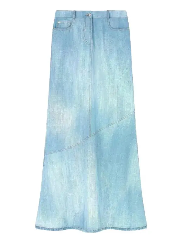 Ermanno Scervino Panelled Long Skirt - Blue