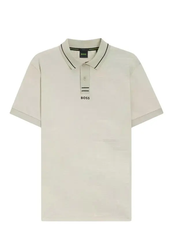 BOSS Logo-detail Contrasting Polo Shirt - Neutrals