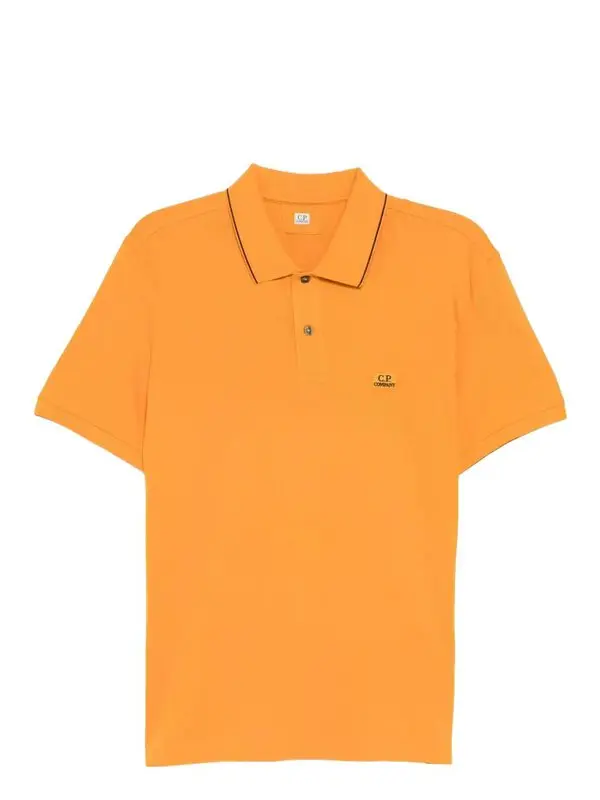 C.P. COMPANY Logo-embroidered Polo Shirt - Orange