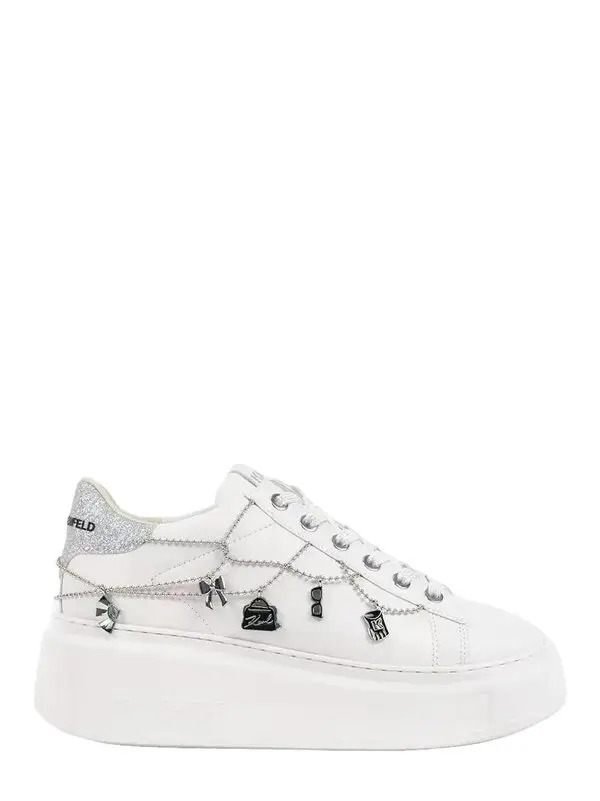 Karl Lagerfeld Charm Bead Chain Sneakers - White