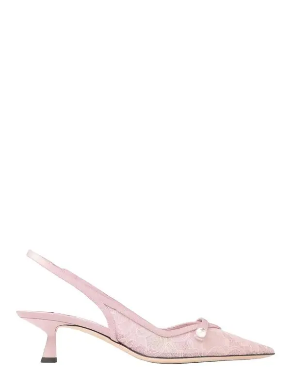 JIMMY CHOO Amita Lace Pearl Pumps - Pink