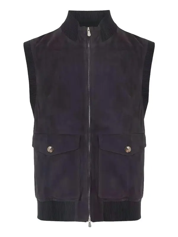 Brunello Cucinelli Buttoned-pocket Gilet - Blue