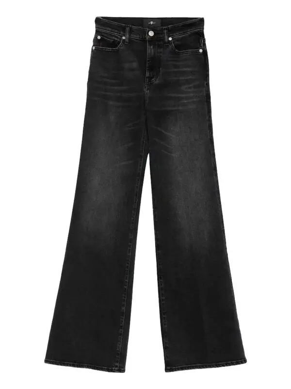 7 For All Mankind Modern Dojo Flared Denim Jeans - Black