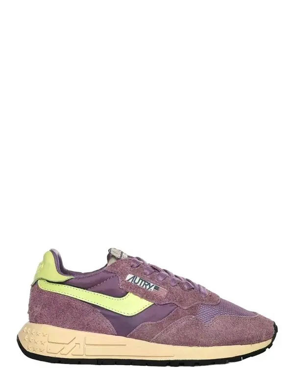 AUTRY Mesh And Leather Panelled Trainers - Purple