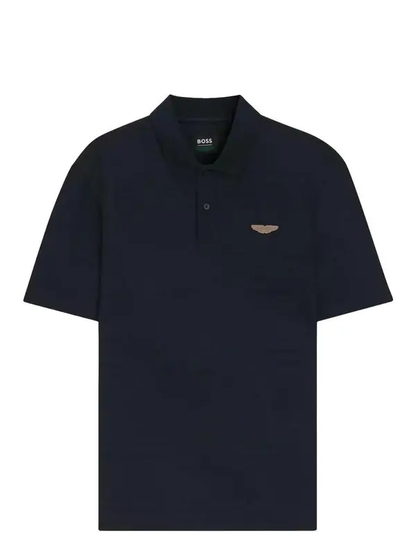 BOSS Logo-patch Polo Shirt - Blue