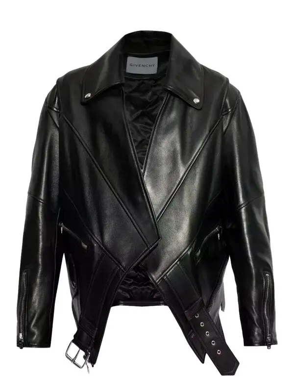 Givenchy Lambskin Zip-up Jacket - Black
