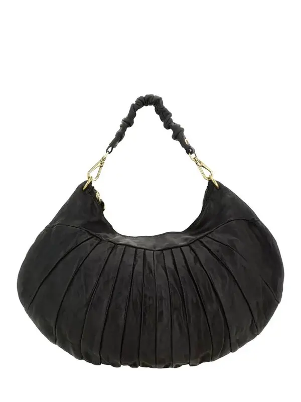 CAMPOMAGGI Luna Gathered Shoulder Bag - Black