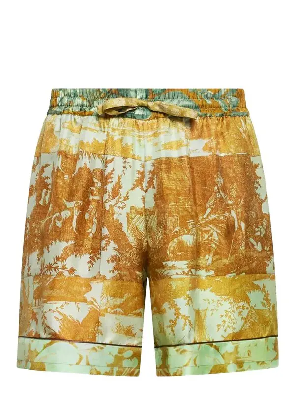 PIERRE-LOUIS MASCIA Floral-print Shorts - Brown