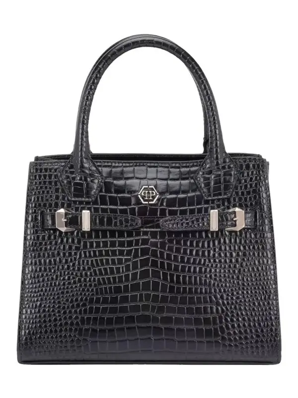 Philipp Plein Small Crocodile-effect Tote Bag - Black