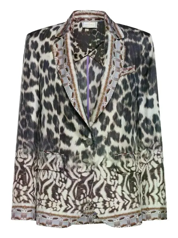 PIERRE-LOUIS MASCIA Ciadox Animal-print Blazer - Black