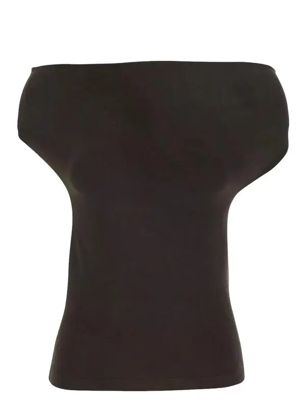 SEMICOUTURE Angels Shoulder-pad Top - Brown