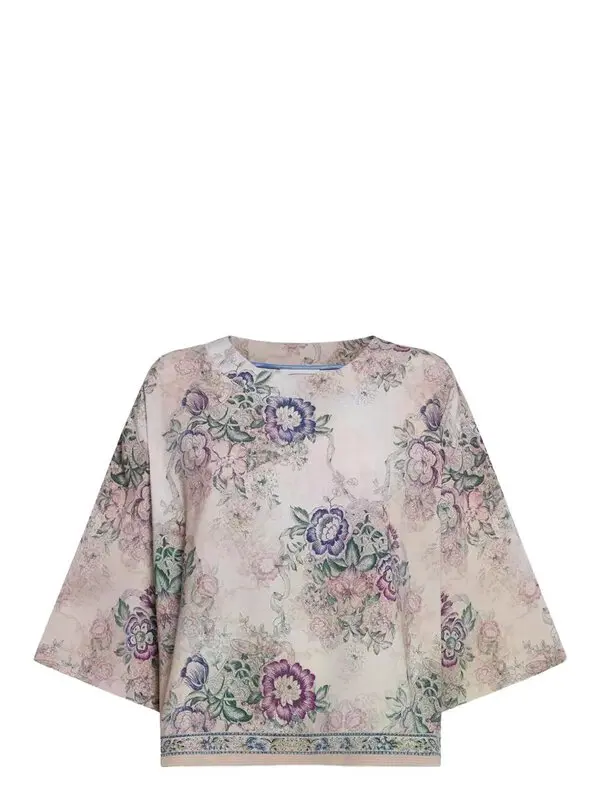 PIERRE-LOUIS MASCIA Floral Dolman-sleeve Shirt - Neutrals