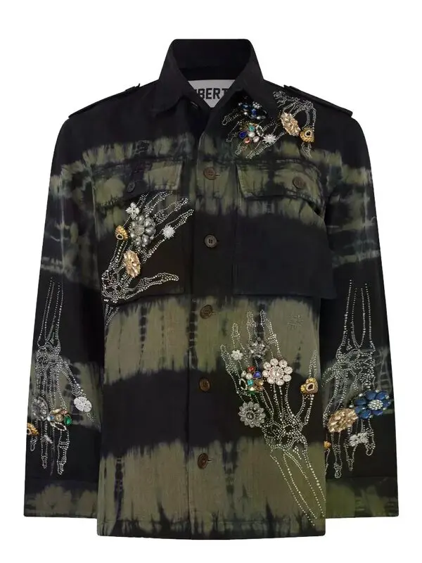 Libertine Tie-dye Embellished Jacket - Black