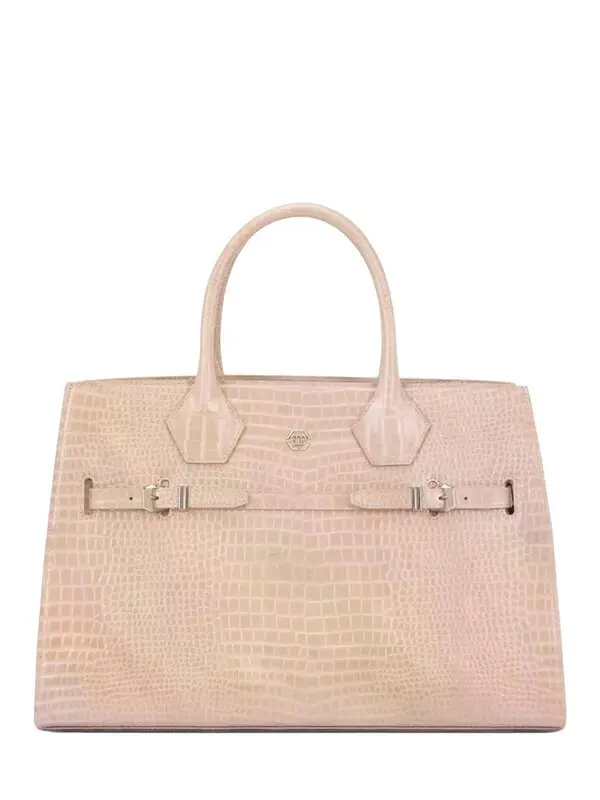 Philipp Plein Crocodile-effect Tote Bag - Neutrals