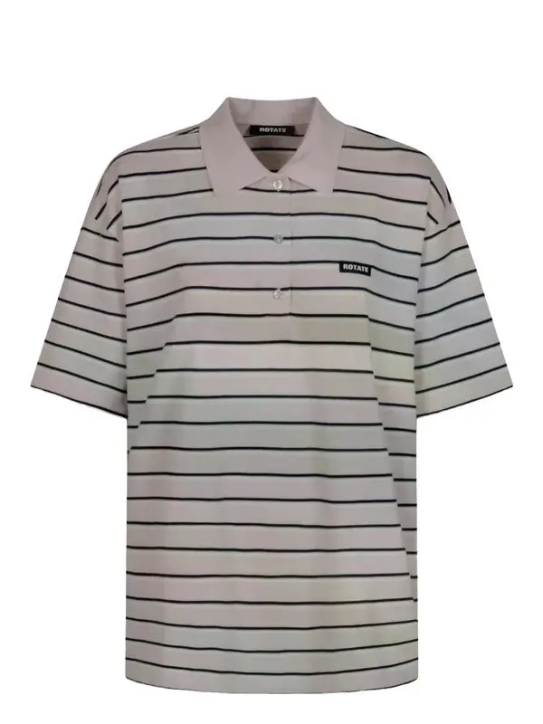 Remain Birger Christensen Striped Logo T-shirt - Neutrals