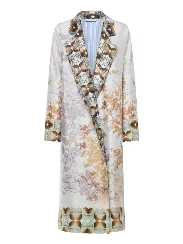 PIERRE-LOUIS MASCIA Graphic Silk Coat - White