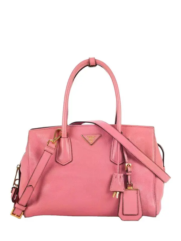 Prada Daino Leather Tote Bag - Pink
