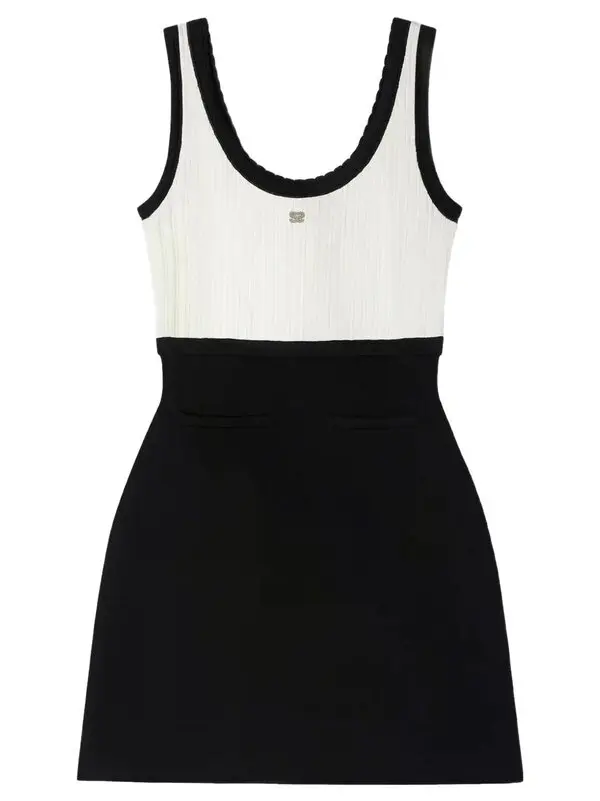 Sandro Two-tone Knit Mini Dress - Black