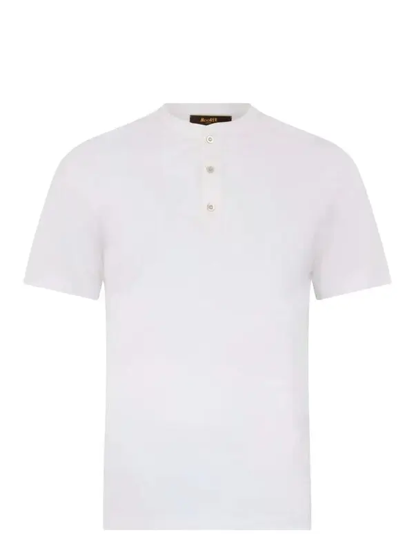 MOORER Henley-neck T-shirt - White