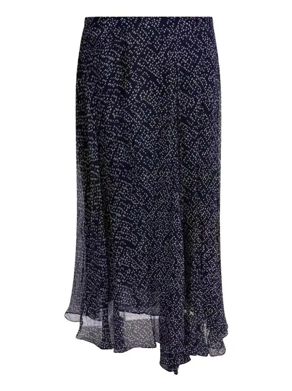 MARANT ETOILE Lycia Asymmetric Patterned Midi Skirt - Blue