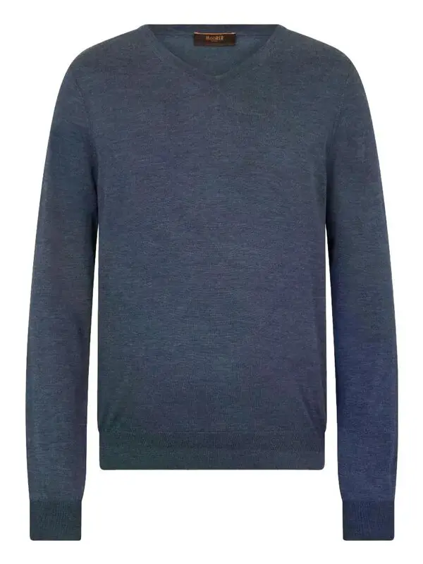 MOORER V-neck Sweater - Blue