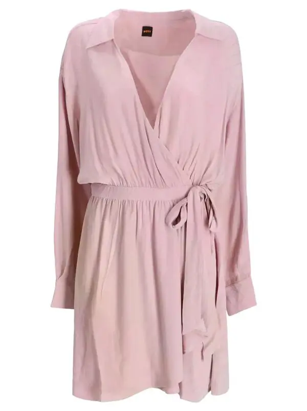 BOSS V-neck Tie Dress - Pink