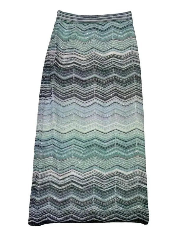 Missoni Zigzag-pattern Skirt - Blue