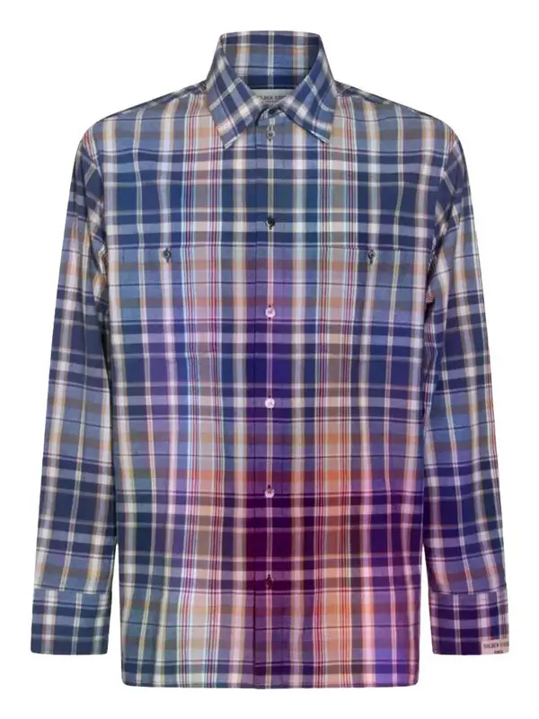 GOLDEN GOOSE Checked Shirt - Blue
