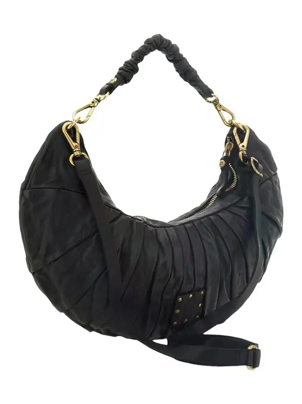 CAMPOMAGGI Luna Pleated Shoulder Bag - Black