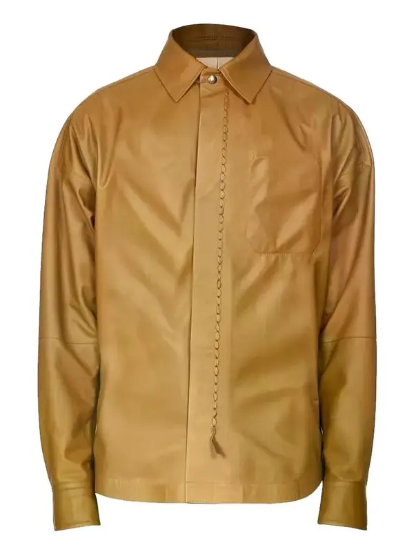 FERRAGAMO Chain Leather Jacket - Brown