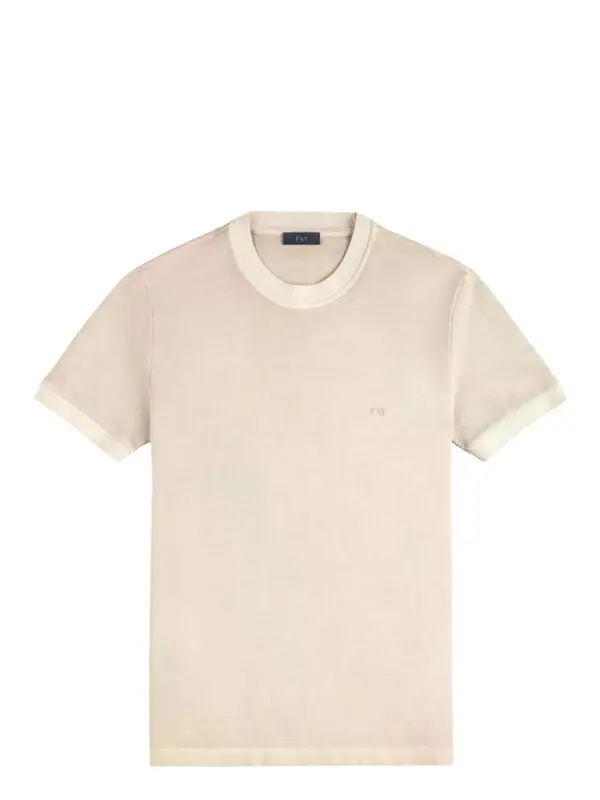 FAY Piquet Ribbed T-shirt - Neutrals