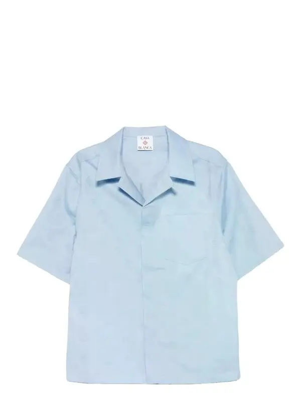 Casablanca Monogram Short-sleeve Shirt - Blue