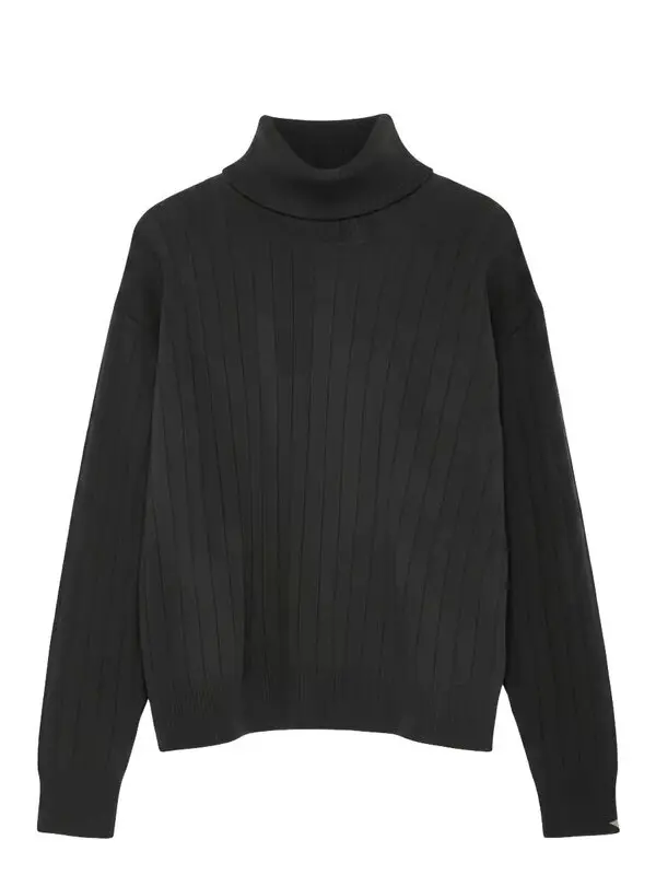 Eleventy Ribbed Knit Turtleneck - Black