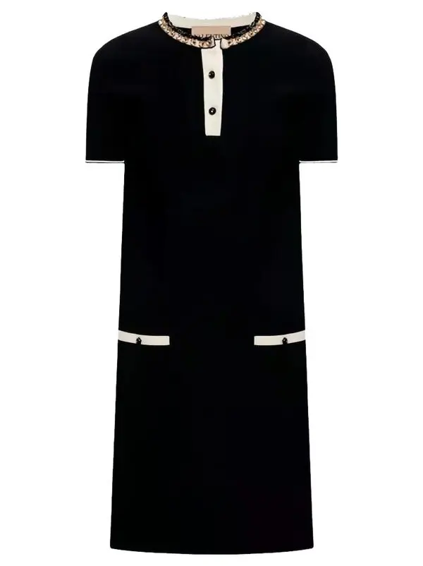 Valentino Garavani Button Collar Midi Dress - Black