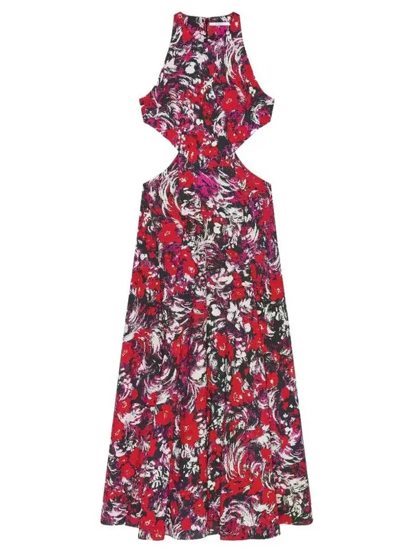 Givenchy Floral Print Maxi Dress - Red