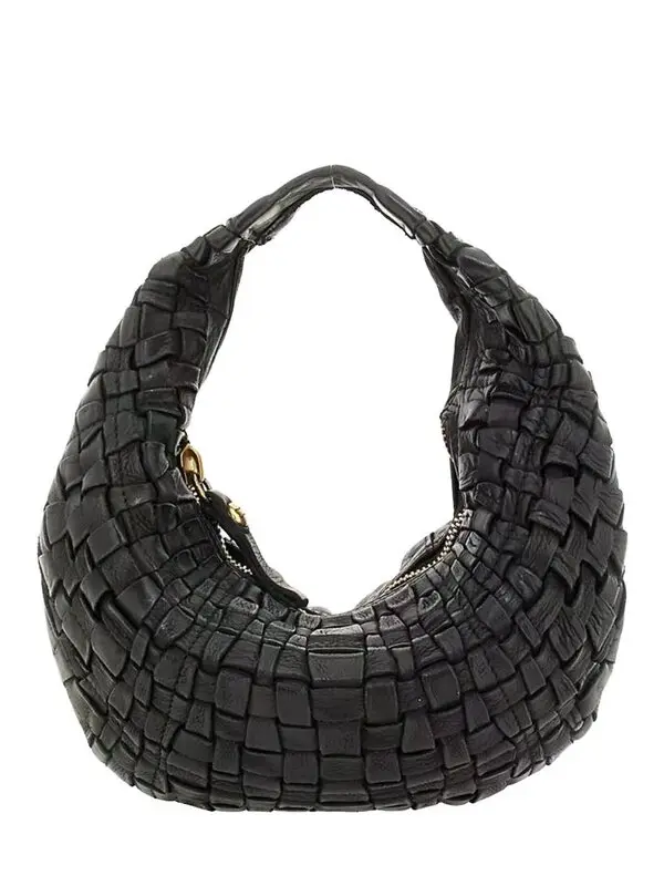 CAMPOMAGGI Edera Woven Shoulder Bag - Black
