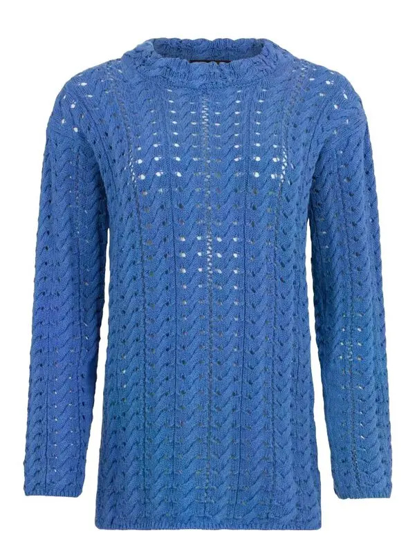 MOORER Openwork Sweater - Blue