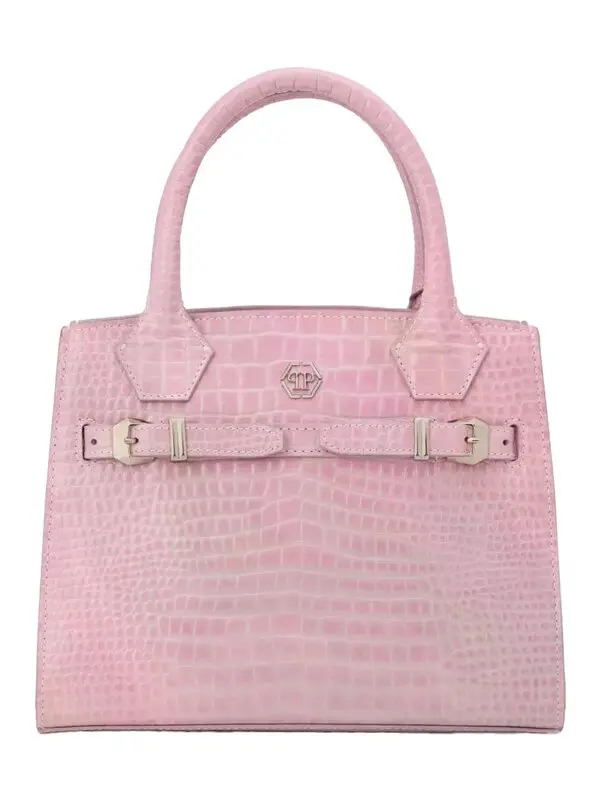 Philipp Plein Small Crocodile-effect Tote - Pink
