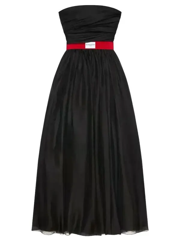 Givenchy Ruched Strapless Gown - Black