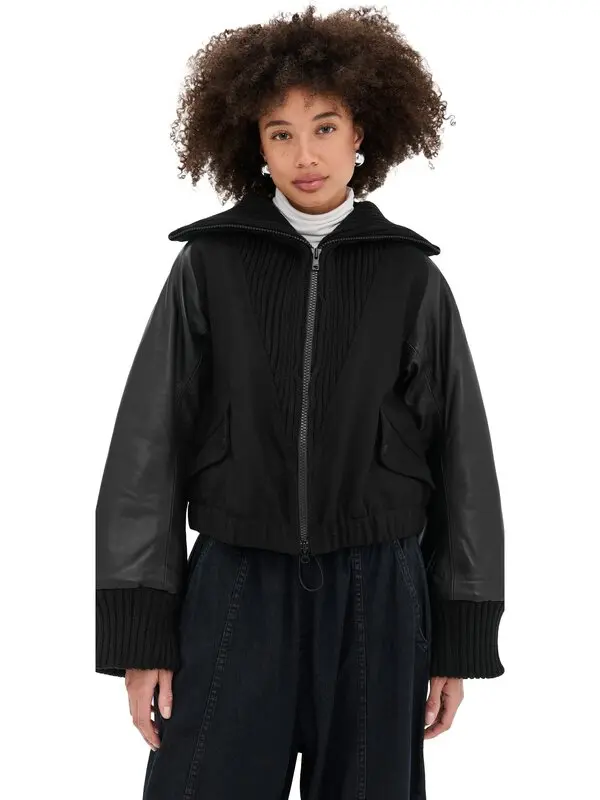 Rachel Comey Tarin Leather-sleeve Coat - Black