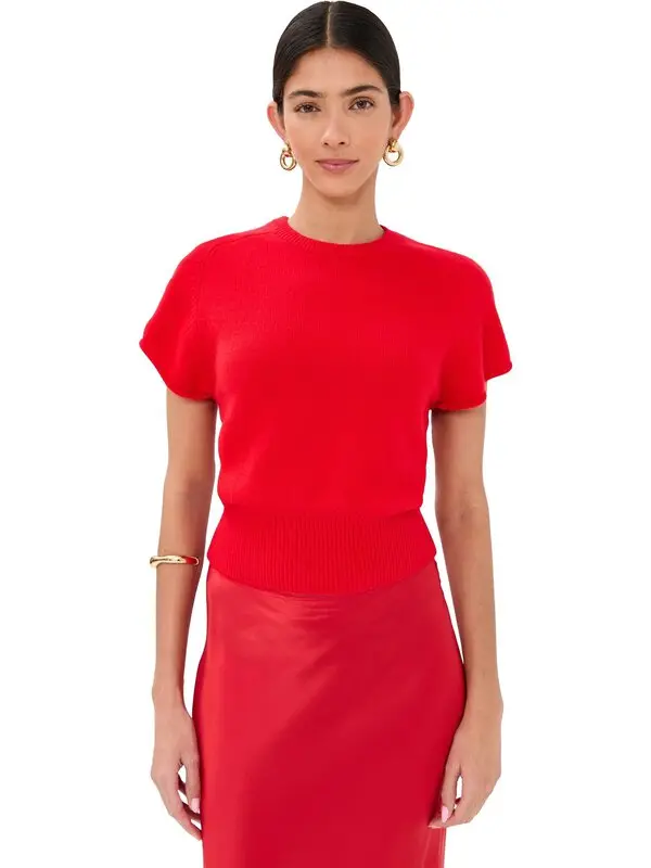 Sablyn Jones Cashmere Raglan Top - Scarlet
